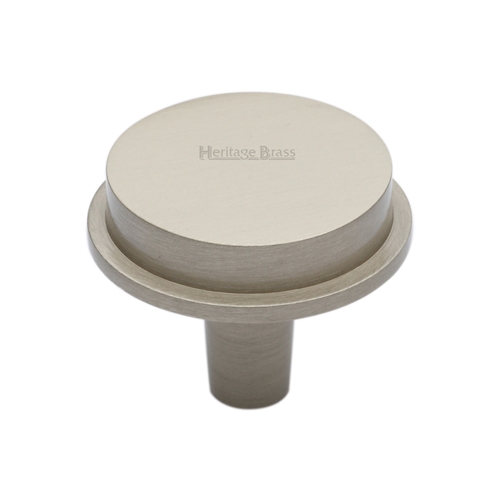 Heritage Brass Cabinet Knob Flat Top Design 38mm Satin Nickel finish
