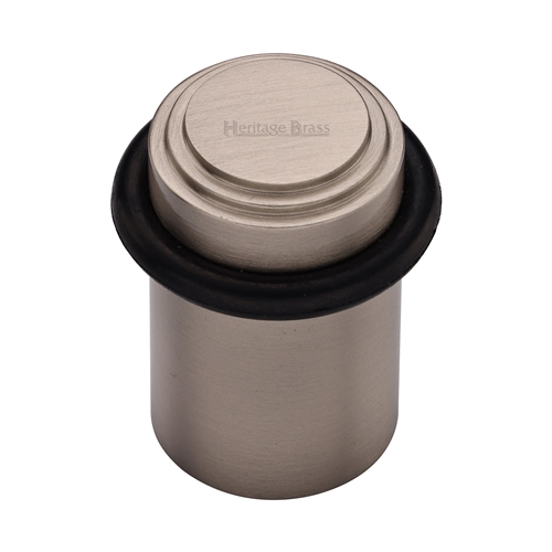 Heritage Brass Round Door Stop Stepped Satin Nickel finish