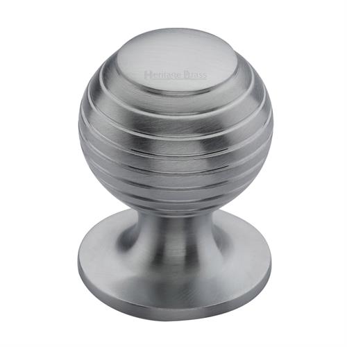 Heritage Brass Cabinet Knob Beehive Design 38mm Satin Chrome finish