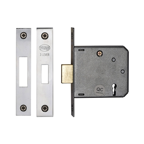 3" Deadlock 3 Lever Polished Chrome/Nickel