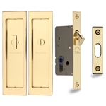 Flush Pull Privacy Set - Polished Brass