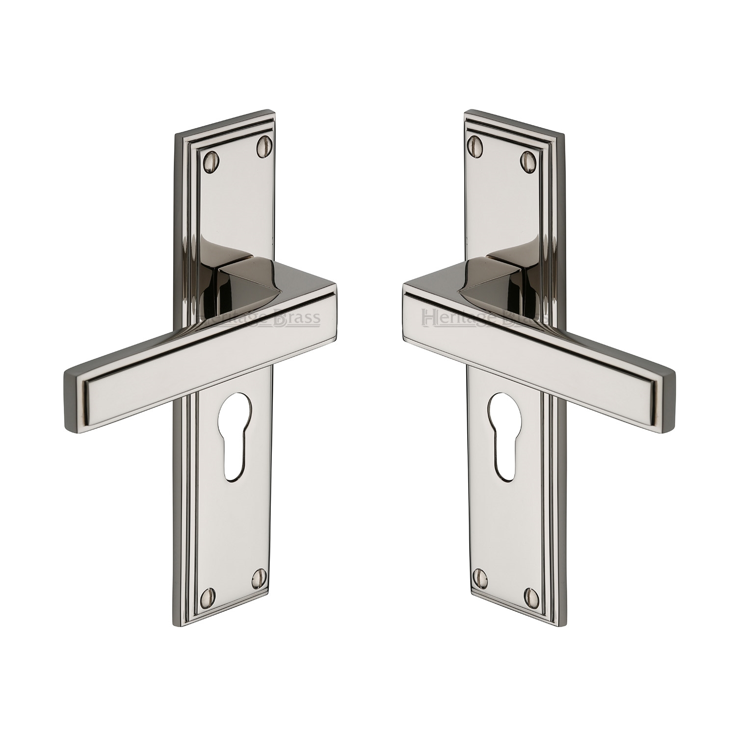 Door Handles - Door Handles on Plate - Atlantis - Heritage Brass Door ...