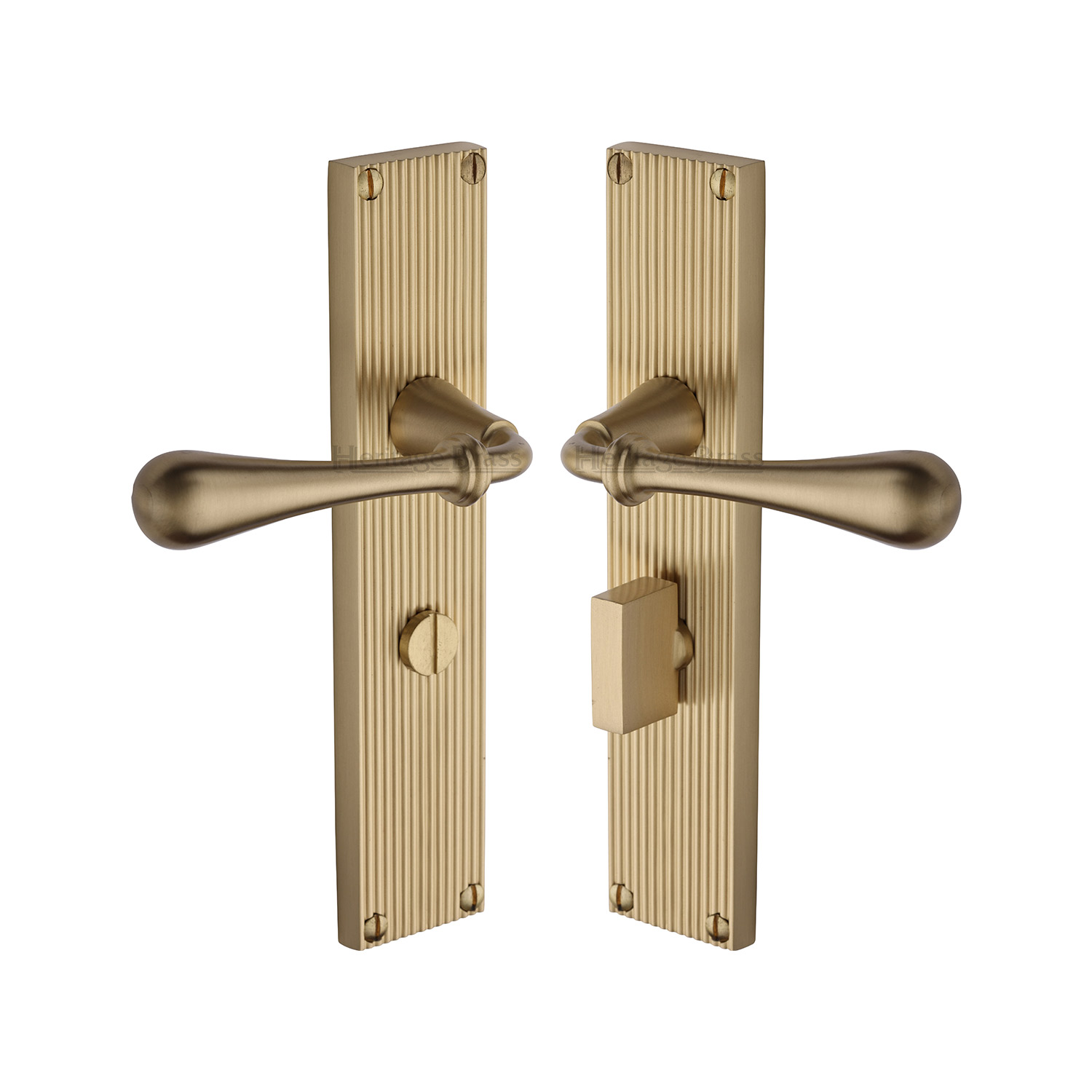 Heritage Brass Roma Reeded Bathroom set Satin Brass finish