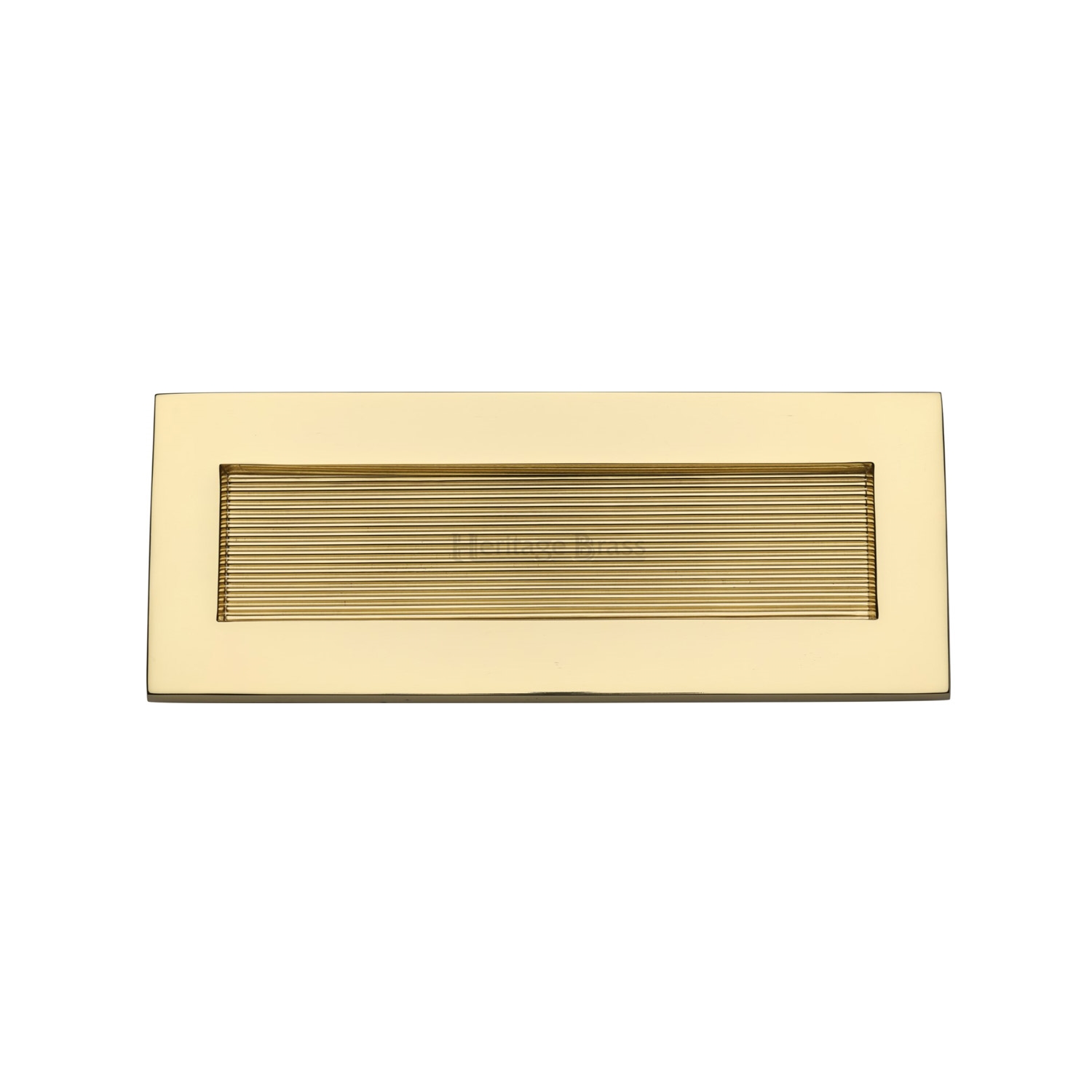 Heritage Brass Reeded Letterplate 10" x 4" Polished Brass finish