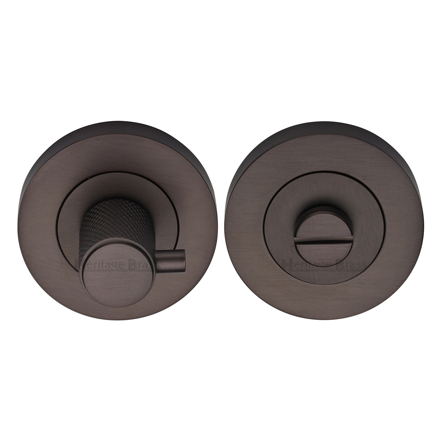 Heritage Brass Knurled Turn and Release with Peg Matt Bronze finish