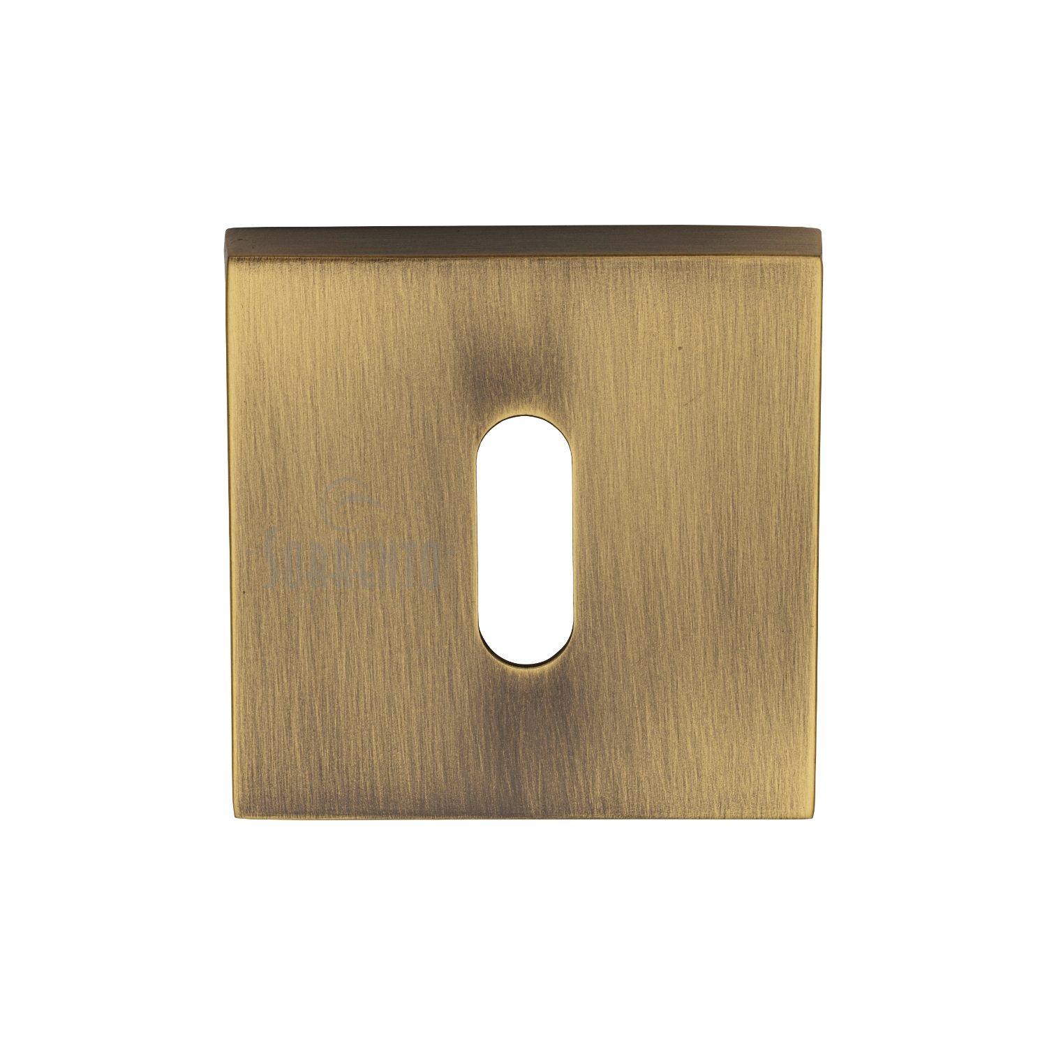 Sorrento Concealed Square Keyhole Escutcheon - Antique on Zinc