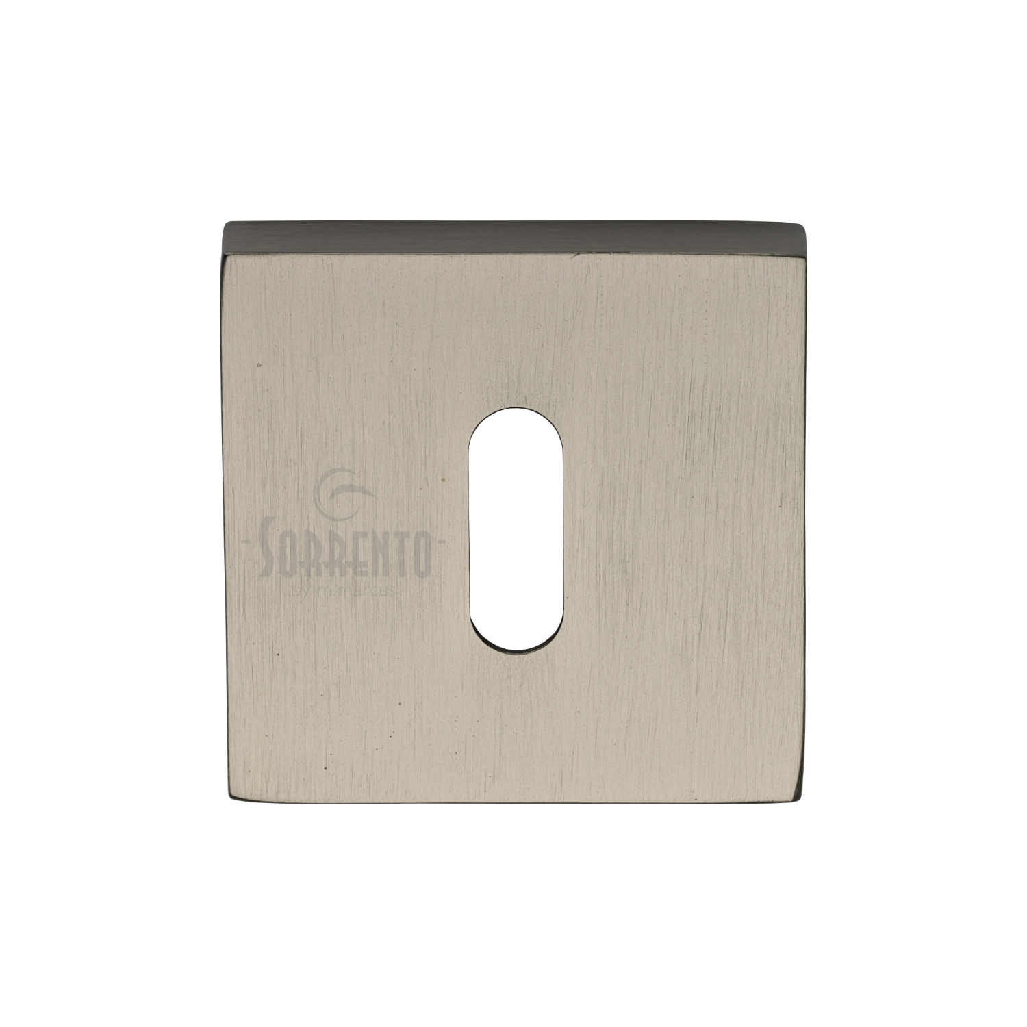 Sorrento Concealed Square Keyhole Escutcheon - Satin Nickel on Zinc