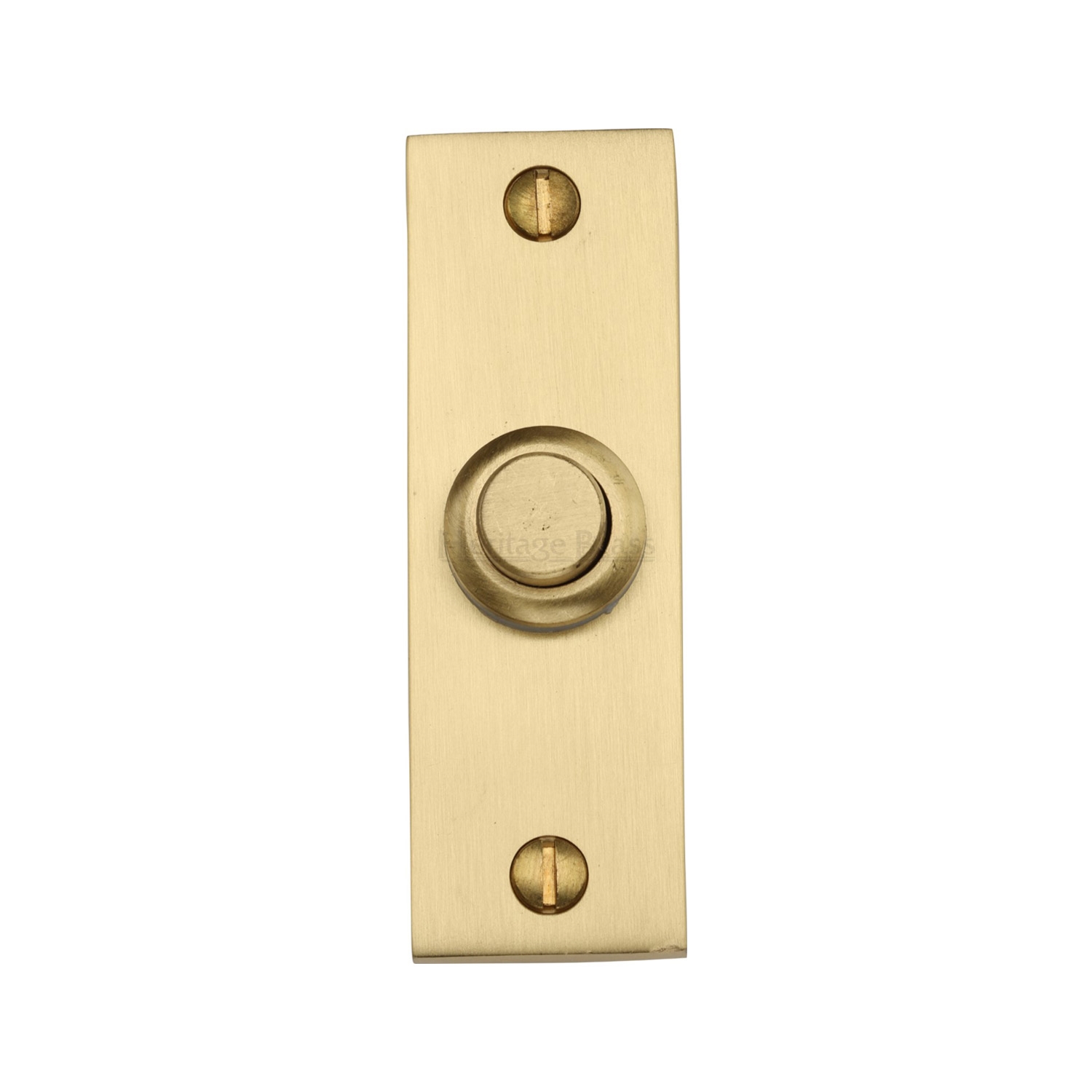 Rectangular Bell Push - Satin Brass