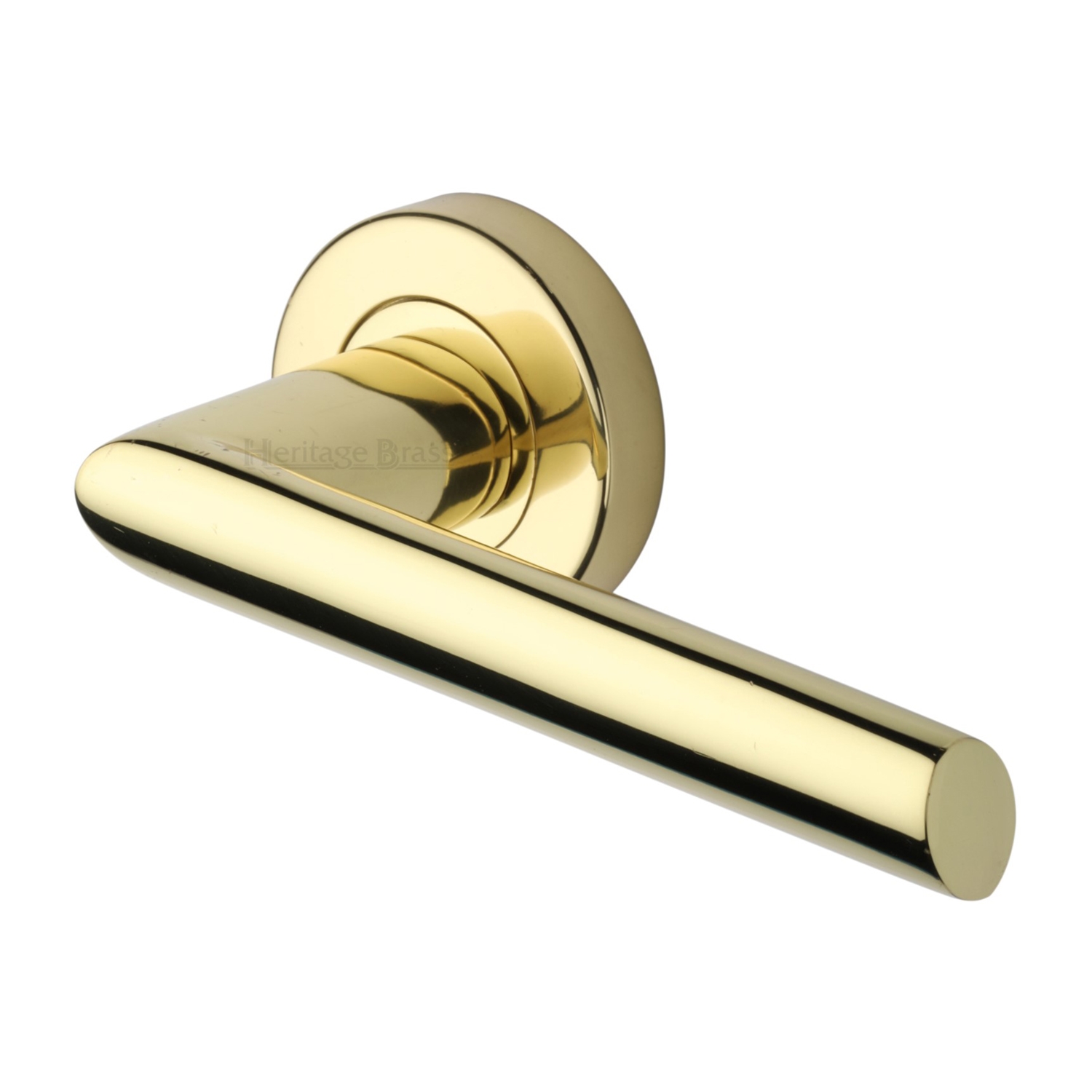 Heritage Brass Door Handle Lever Latch on Round Rose Mercury Design ...