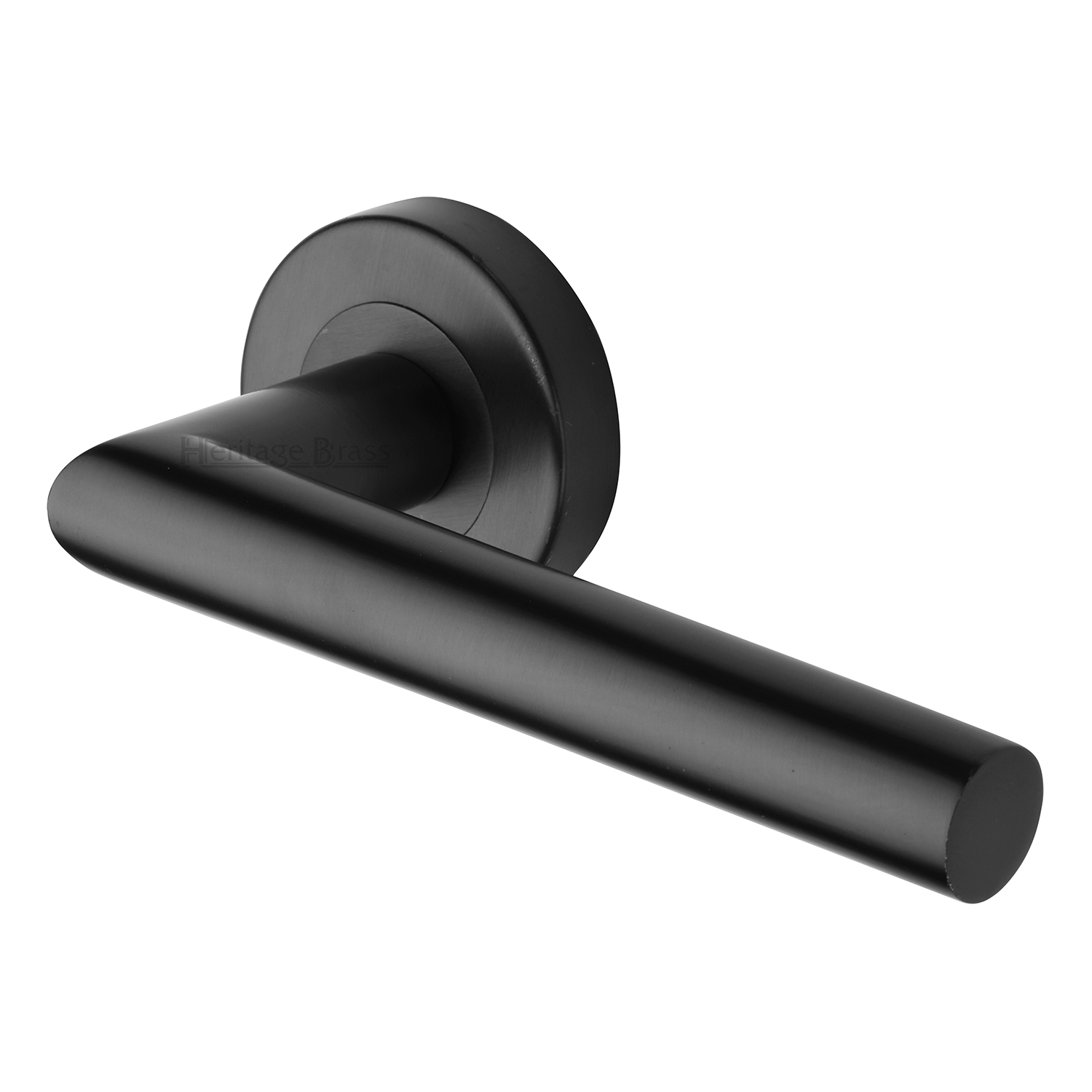 Heritage Brass Door Handle Lever Latch on Round Rose Athena Design Matt ...